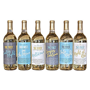 6 Mommy's First Milestone Wine Labels and Stickers, Great Baby Shower and Pregnancy Gift Ideas for Mom To Be, Funny Mom's First Moments After Having New Baby Girl or Boy – By Harper & Ivy Designs