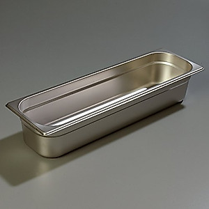 Carlisle FoodService Products CFS 60700HL4 DuraPan Light Gauge Stainless Steel Long Half-Size Food Shotgun Pan, 4" Deep (Pack of 6)
