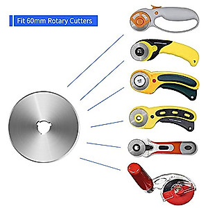 60MM Rotary Cutter Blades, Sopito 10PCS Premium Spare Replacement Cutting Blades with Sharpness, Great for Heavy Duty Use, Quilting, Patchwork, Crafts and Sewing