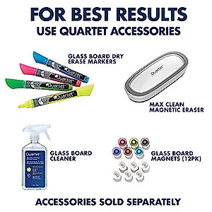 Quartet Glass Whiteboard, Magnetic Dry Erase White Board, 3' x 2', Black Surface, Infinity (G3624B)