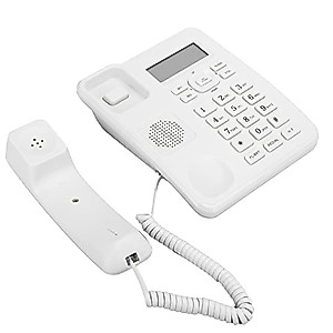 Eboxer Corded Telephone, Large Button Business Landline Phone, DTMF FSK Dual System, with LCD Screen Display, 16 Ringtones, for Household Hotel Domestic Home Office, White
