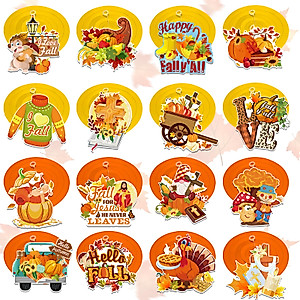 HOWAF Hello Fall Thanksgiving Pumpkin Hanging Swirls,30 Pack No DIY Fall for Jesus Autumn Harvest Foil Ceiling Swirl for Thanksgiving Fall Party Supplies, Fall Hanging Streamer