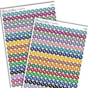 Small Shoe Icons Decorative Planning Stickers, 468 Stickers, 0.3" diameter, Multicolor, Health & Wellness Planner