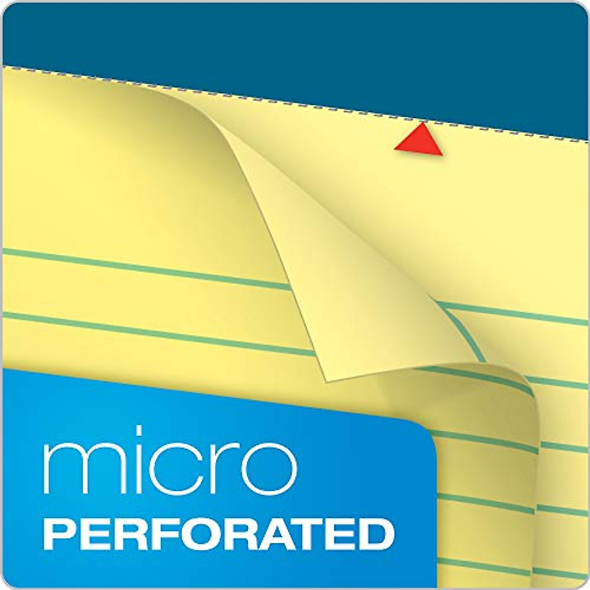 TOPS Docket Writing Pads, 8-1/2" x 11-3/4", Legal Rule, Canary Paper, 3-Hole Punched, 100 Sheets, 3 Pack (63392)