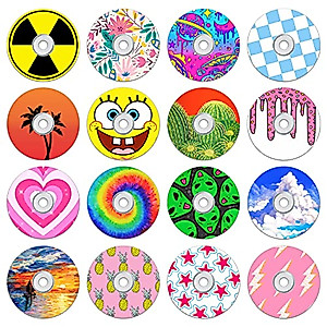 HK Studio Indie Records for Wall Aesthetic 5.1" Pack 16 - PVC, CD Size Hippie Record Wall Decor for Dorm, Wall Collage Kit, Boy & Girl Room - Aesthetic Room Decor