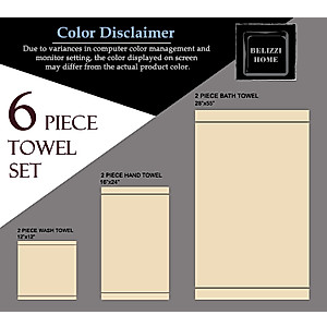 Elvana Home Ultra Soft 6 Pack Cotton Towel Set, Contains 2 Bath Towels 28x55 inch, 2 Hand Towels 16x24 inch & 2 Wash Coths 12x12 inch, Ideal for Everyday use, Compact & Lightweight - Black