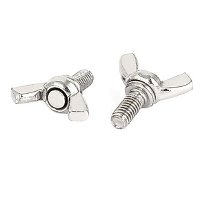 uxcell M6 x 12mm Thread 304 Stainless Steel Wing Bolt Butterfly Screw Silver Tone 5pcs