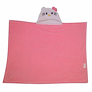 Hooded Toddler Blanket | Plush Soft Animal Baby or Infant Hoodie Blankie 36x27 + Hood (Light Pink)