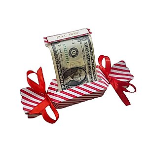 Christmas Money Dispenser and Money Box,Merry Christmas Money Box for Cash Gift,Christmas Money Holder Ornaments,Funny Christmas Money Pull Box for Kids Adults Friends (Cane Candy)