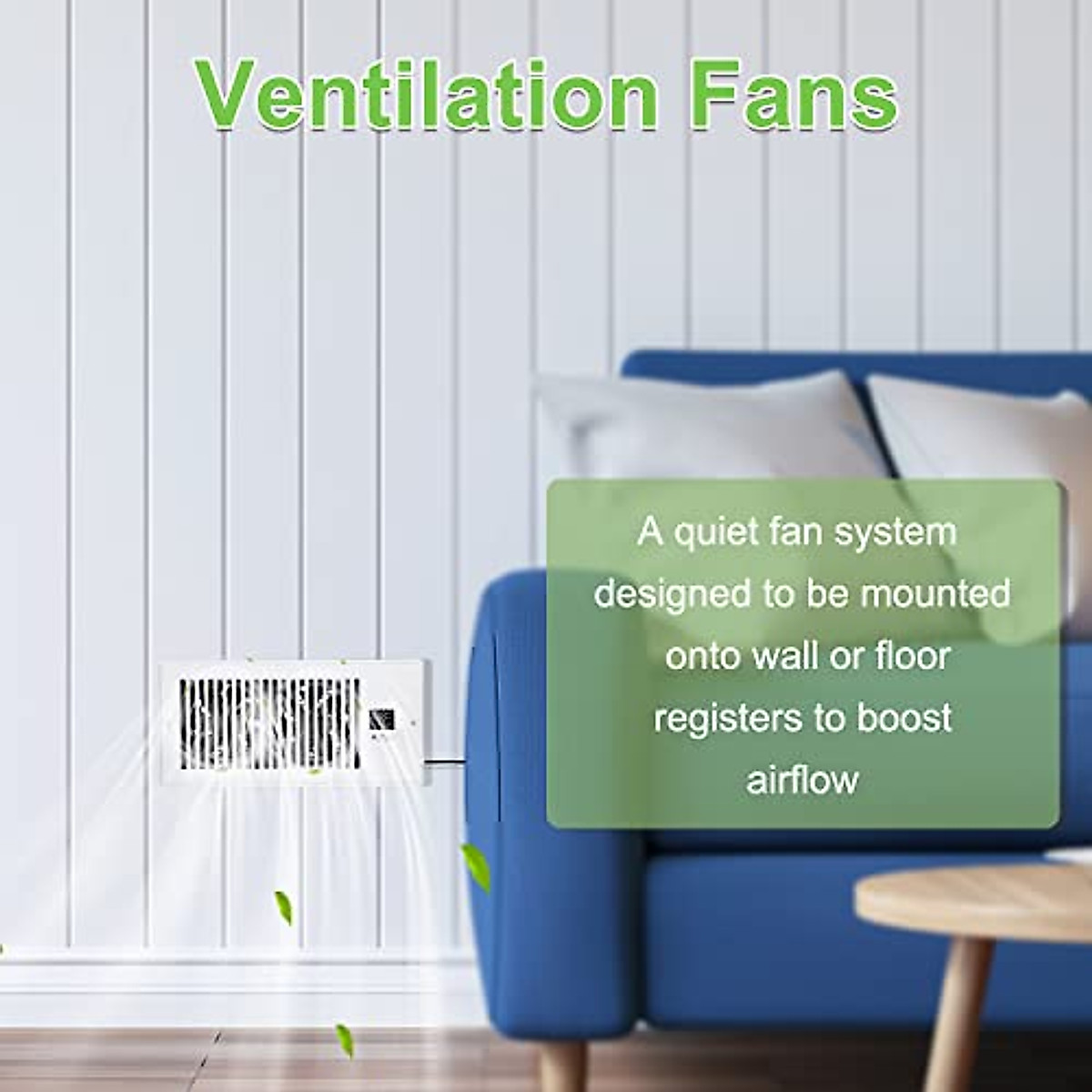 InfiniPower 10 Inch Register Booster Fan with Thermostat, High Velocity Ventilation Fans with 10 Gear Wind Speed Switch and High Precision Thermal Probe, White