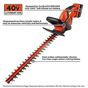 BLACK+DECKER 40V MAX Hedge Trimmer, 22IN (LHT2240C)