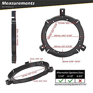 Scosche Compatible with Select 1995 to 2005 Dodge/Plymouth Neon 5.25” or 6.5” Speaker Adapters for Front Doors (1 Pair) SAC653