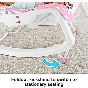 Fisher-Price Infant-to-Toddler Rocker – Pink Critters, Baby Rocking Chair with Toys for Soothing or Playtime from Infant to Toddler
