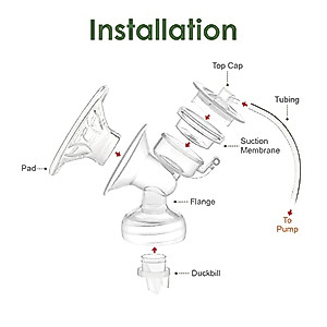 Maymom Breast Pump Parts Compatible with Philips Avent Comfort Breastpump SCF332/334, One-Side; Incl. Flange, Valve, Tube, Massage Pad, Suction Membrane, Cap; Not Original Avent Pump Parts.