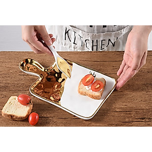 Pampa Bay Get Gifty White and Gold Porcelain Serving Tray