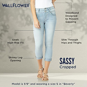 WallFlower Women's Sassy Crop High-Rise Insta Soft Juniors (Standard and Plus), Riverton, 15