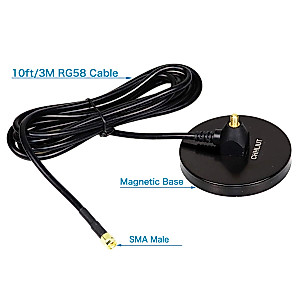 CHHLIUT High Gain 20dBi 3G 4G LTE WiFi Magnetic Antenna TS9 SMA Male Connector GSM External Router Antenna