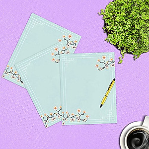 100 Stationery Writing Paper, with Cute Floral Designs Perfect for Notes or Letter Writing - Cherry Blossoms