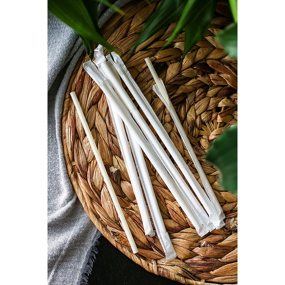 PHA STRAWS - | 100% Plastic Free | Individually Wrapped Biodegradable 8.2" Straws by Ecoware. Marine Biodegradable, Home Compostable, Ocean-friendly, Best Alternative to Paper & Plastic Straws. (5000)