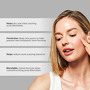 Glytone Acne Tinted Spot Treatment - With 8% Sulfur & 2% Resorcinol - Tinted Cream Formula to Conceal Blemishes - Non-Comedogenic - 1 fl. oz.