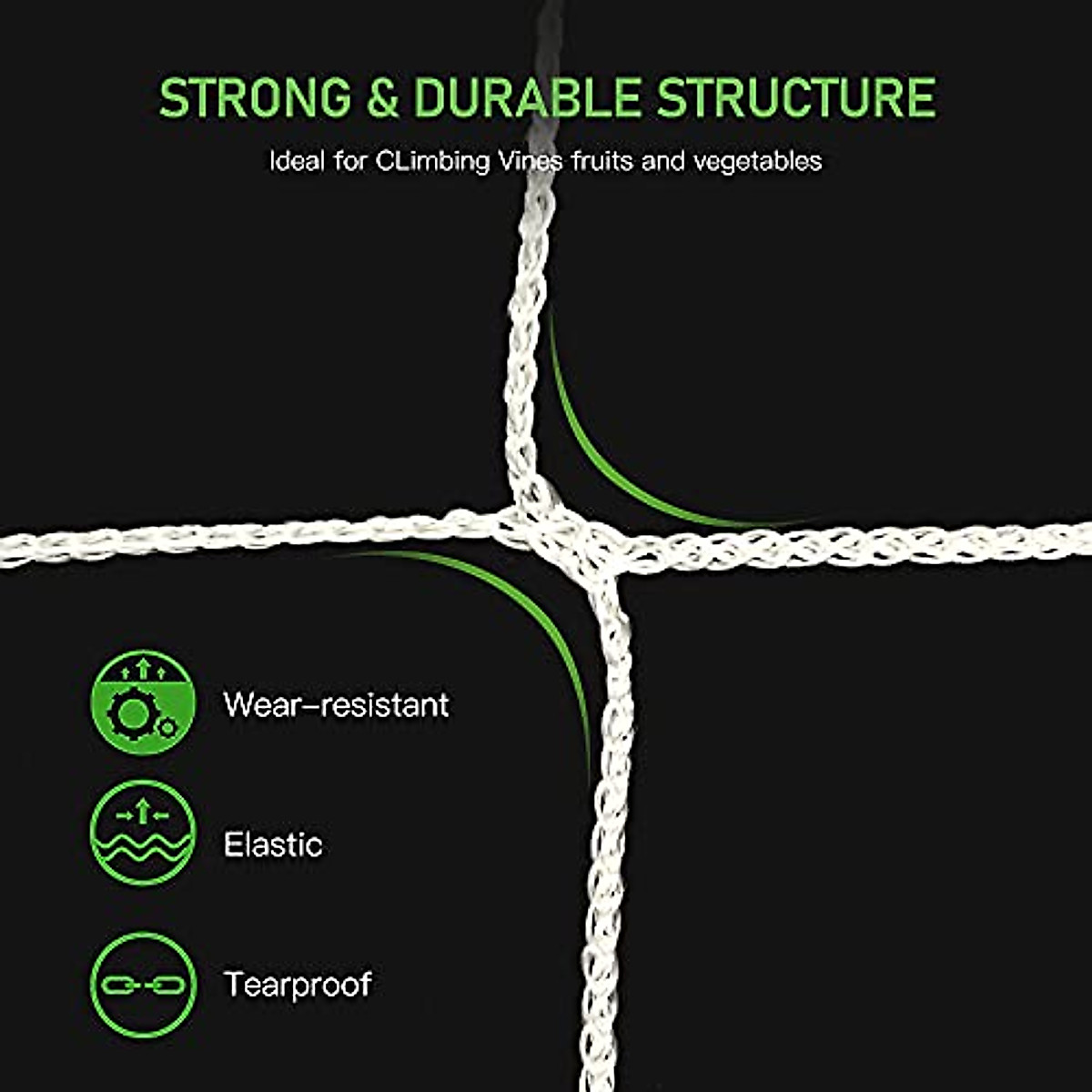 Trellis Netting, CANAGROW Heavy-Duty Garden Plant Trellis Netting for Climbing Plants, Outdoor Indoor Grow Net for Beans Tomatoes Peas Pumpkin Flowers, 6 x 15ft, 1 Pack