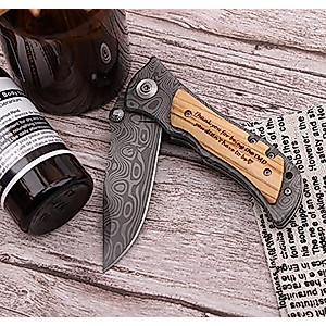 Stepdad Gift - Thank You for Being the Dad You Didn’t Have to Be, Engraved Pocket Knife for Stepdad from Stepdaugheter Stepson, Gifts for Stepdad Birthday Christmas from Daughter, Stepdad Fathers Day