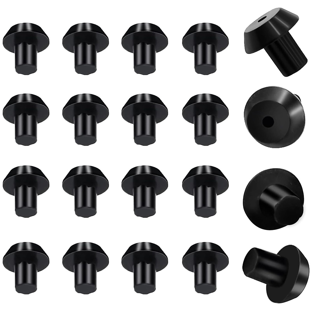 20Pcs WB2K101 Rubber Feet Range Burner Rubber Grate Feet fit for GE Kenmore Range Burner Cooktop Grate, 3/16" Hole Gas Stove Top Grate Feet Replace WB02K0101 WB02T10461 AP2622260 PS241358 by Beaquicy