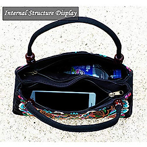 Small Totes Handbag Vintage Double-Sided Embroidery Shoulder Bags