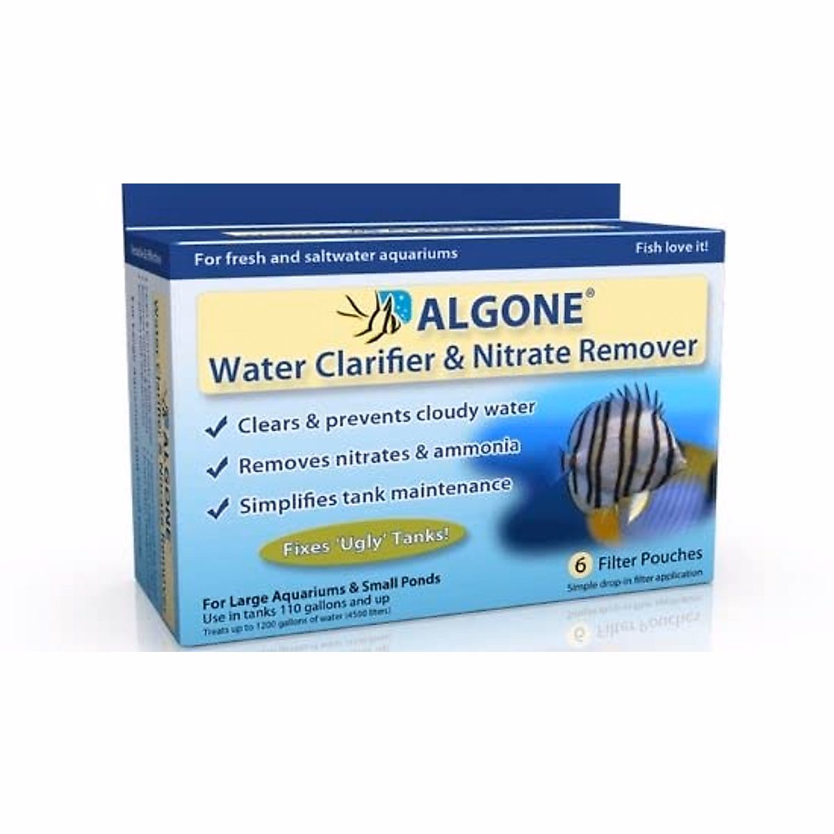 (3 Packs) Large Algone Aquarium Water Clarifier and Nitrate Remover