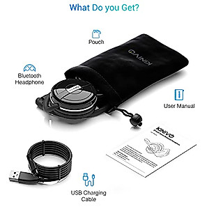 Kinivo BTH240 Bluetooth Headphones (Black, On-Ear, Wireless Music, Hands-Free Calling, Built-in Mic, Foldable, Memory Form Earpads, Travel Bag)