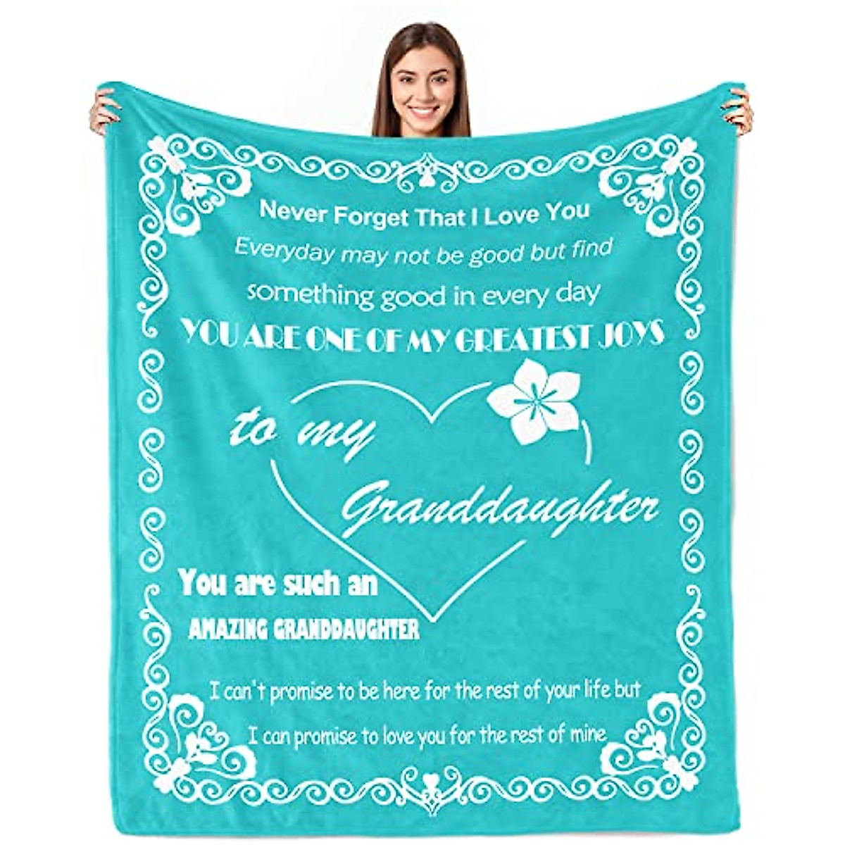 Granddaughter Gifts from Grandma, Granddaughter Gifts Blanket 50"x60", Gifts for Granddaughter Throw Blanket, Granddaughter Birthday Gift,Christmas Granddaughter Gifts Soft Flannel Fleece Blanket