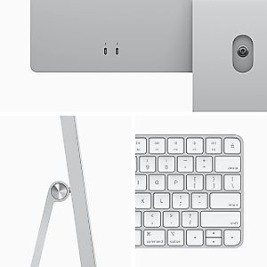 Apple 2021 iMac All in one Desktop Computer with M1 chip: 8-core CPU, 7-core GPU, 24-inch Retina Display, 8GB RAM, 256GB SSD Storage, Matching Accessories. Works with iPhone/iPad; Silver