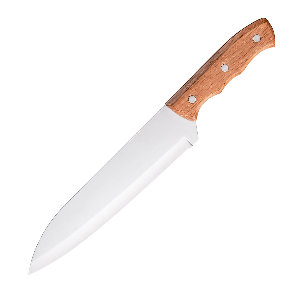 feng&feng 8-Inch Chef's Knife - Stainless Steel Blade, Wood Handle, Three Rivets - Sharp, Durable Kitchen Knife