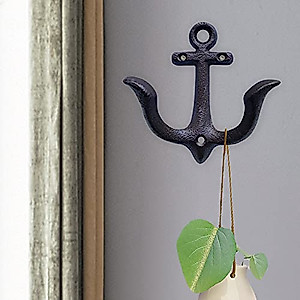 RENXI American-Style Rustic Ironwork Decorative Metal Hooks (Four Sea Anchor Hooks)