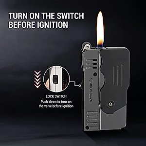 Morisk Torch Lighter Switchable Soft / Jet Flame, Butane Pipe Lighter Refillable with Lockable Function, Cool Foldable Lighters Unique Gift for Men(Butane Not Included)