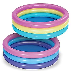 2 Packs 34'' Multicolor Inflatable Kiddie Pools, Baby Swimming Pool Set, Seasonal Merriment for Kids Water Pool Pit Ball Pool Indoor&Outdoor (34’’ x 10’’)