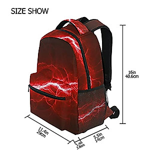 xigua Flash Thunder School Backpack for Girls Boys Lightning Travel Daypack Lightweight Shoulder Bag for Men Women College, Red
