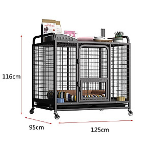Dog Kennel Large, 50" Heavy Duty Dog Crate,Robust Stable Dog Kennel,Suitable for High Anxiety Escape Proof Dog Crate, Large Dog Crate,Dog Crate with Locking Wheels and Removable Tray,Black