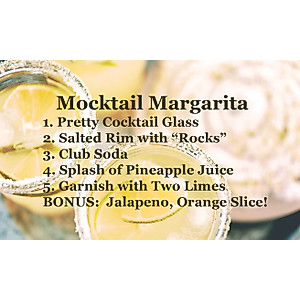 Easy Order Mocktail Cards, 20 Count Variety Pack - Hand to Bartender Or Server to Get Exactly What You Want - Mocktail Recipe Book for Dry January (Mocktail Variety Pack)