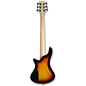 Fretless 6 String Electric Bass Bolt_On Maple Neck,Poplar Body Sunburst