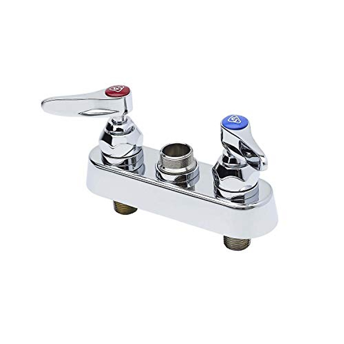 T&S Brass Workboard Faucet, Deck Mount, 4 Centers, Lever Ha,Chrome