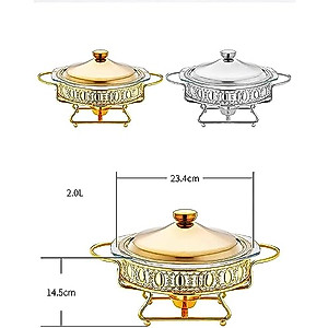 Chef Chafing Dish Buffet Set, Stainless Steel Chafer and Buffet Warmers Sets, Catering Buffet Mini Hot Pot Outdoor Picnic Household (Silver)