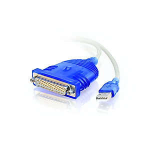 Legrand - C2G USB to DB25 Serial Adapter Cable, Adapter Cable, USB to Desktop Adapter, 6 Foot Adapter Cord, Gray, 1 Count, C2G 22429