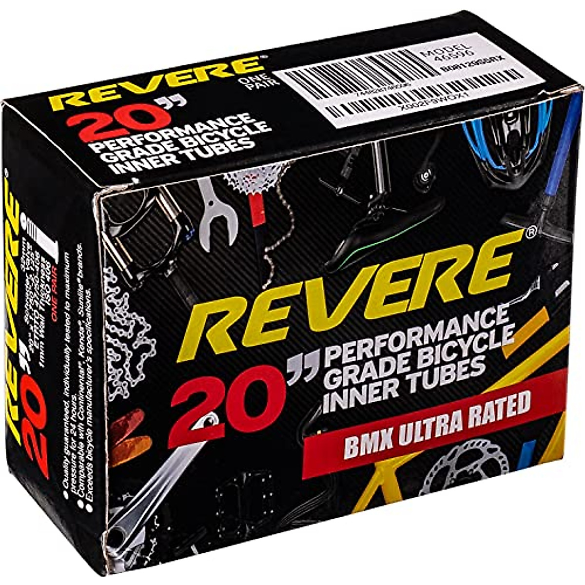 Revere Bicycle Tubes 2 Pcs 20" x 1.75-1.95 - 2.125 Schrader Valve BMX Premium 20 inch Bike tire Bicycle Inner Tubes. Free Replacement Warranty if it Ever goes Flat do to Manufacturer defect.