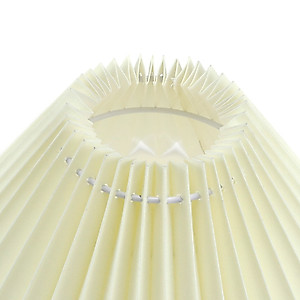 Tighall E27 Fabric Lampshade Cloth Lamp Shade Pleated Light Cover Bedside Desktop Lamp Cover Chandelier Protector for Pendant Light Decor (Beige)