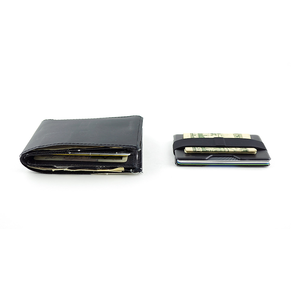 Radix One Slim Wallet (Black/Black) - Minimalist Ultralight Thin Polycarbonate Money Clip