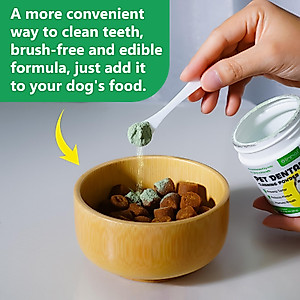 Teeth Cleaning Powder for Dog, 30G Dog Dental Powder, Support Teeth Cleaning Dental Powder for Dogs and Cats, Breath Freshener & Teeth Stain Remover, Plaque, Tartar Remover for All Size Dogs Cats