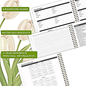 2023-2025 Monthly Planner/Calendar - 2 Year Monthly Planner 2023-2025 from Jul.2023-Jun.2025, 8.5" × 11", 24 Months Planner, Monthly Tabs & Holidays & Note Pages & Double-Side Pocket & Twin-Wire Binding - Tulip