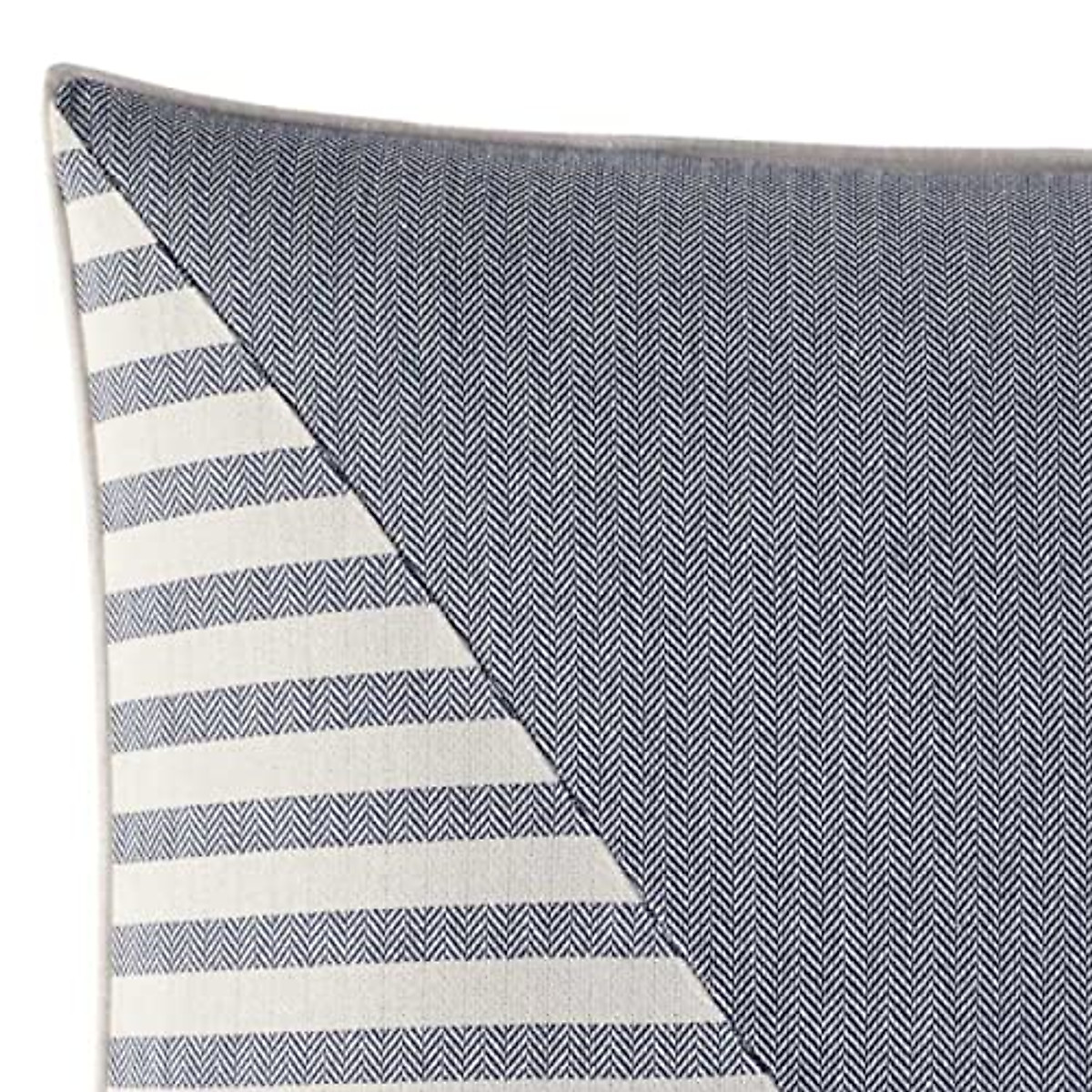 Nautica Collection | 100% Cotton Mediterranean Inspired Design Decorative Throw Pillow, Hidden Zipper Closure, Easy Care Machine Washable, 1 Count (Pack of 1), Fairwater Blue/Grey/White