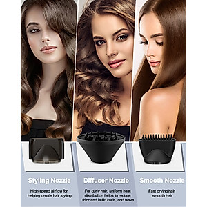 CENJOY Hair Dryer - 1875W Negative Ion Hairdryer with Diffuser, 2 Heating/2 Speed/Cool Setting, Lightweight, Compact, Portable, Quiet for Home, Travel